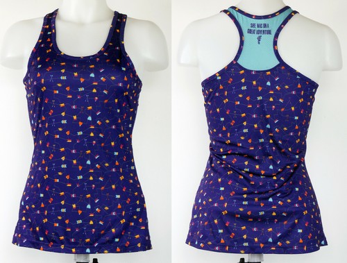 Run Pretty Far Flags and Arrows Purple Athletic Running Adventure Tank ...