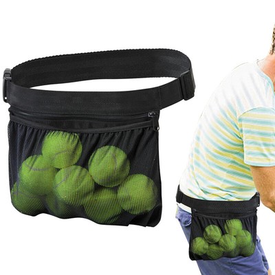 Tennis Ball Carry Bag Large Capacity Zipper Tennis Ball Storage Waist ...