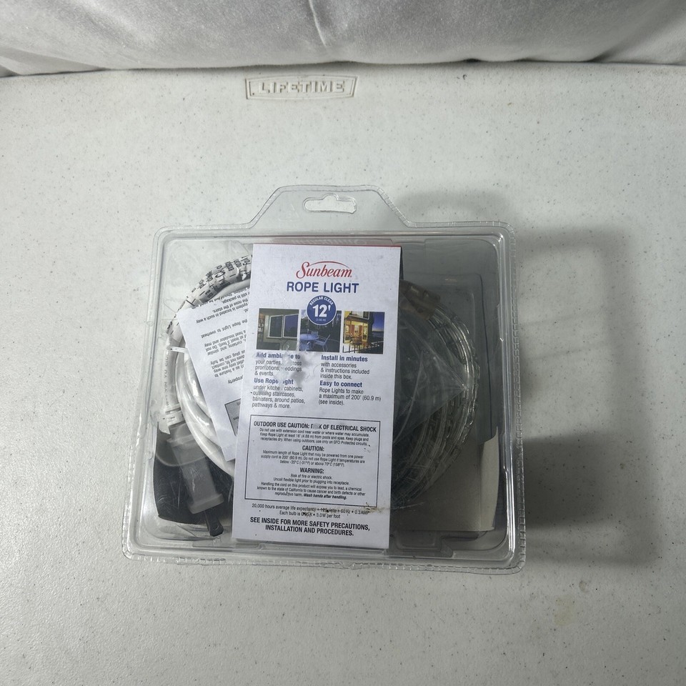 Sunbeam Rope Art Rope Light Regular Clear 12’ New | eBay