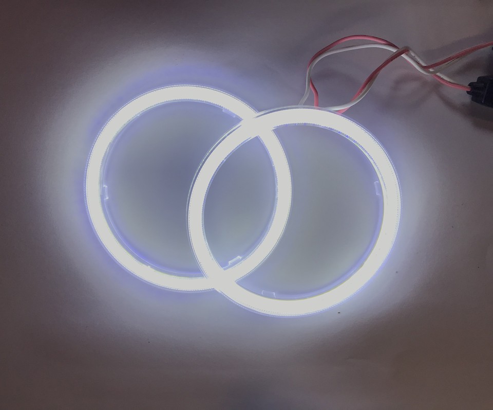 COB LED Headlight Rings Halo Angel Eyes Xenon Universal High Power ...