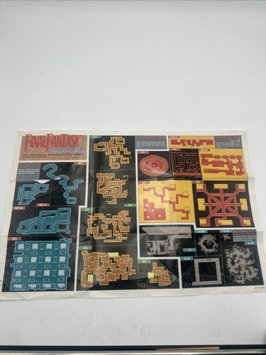 Final Fantasy Nintendo NES Dungeon Maps / Item Chart Poster NES-FF-USA ...