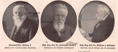Paul Eyschen - Ferdinand Goetz - Wilhelm von Gwinner - 1915 ~18x8cm ...