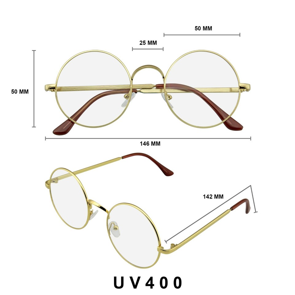 Round Glasses Retro Vintage Classic Round Metal Clear Lens Glasses | eBay