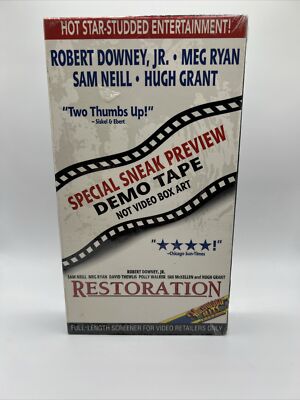 Restoration (VHS, 1995) Brand New Sealed Screener Demo Not For Retail ...