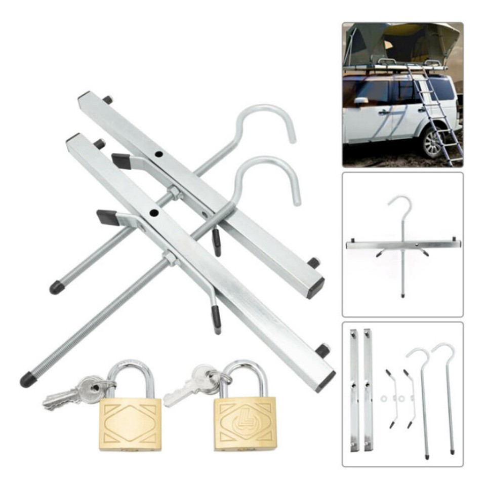 Universal Heavy Duty Ladder Roof Rack Clamp Clamps 2 Locks Lockable ...