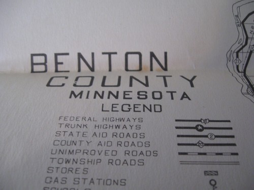 Minnesota Vintage 1948 BENTON COUNTY-US State Highways Engineer Map-11 ...