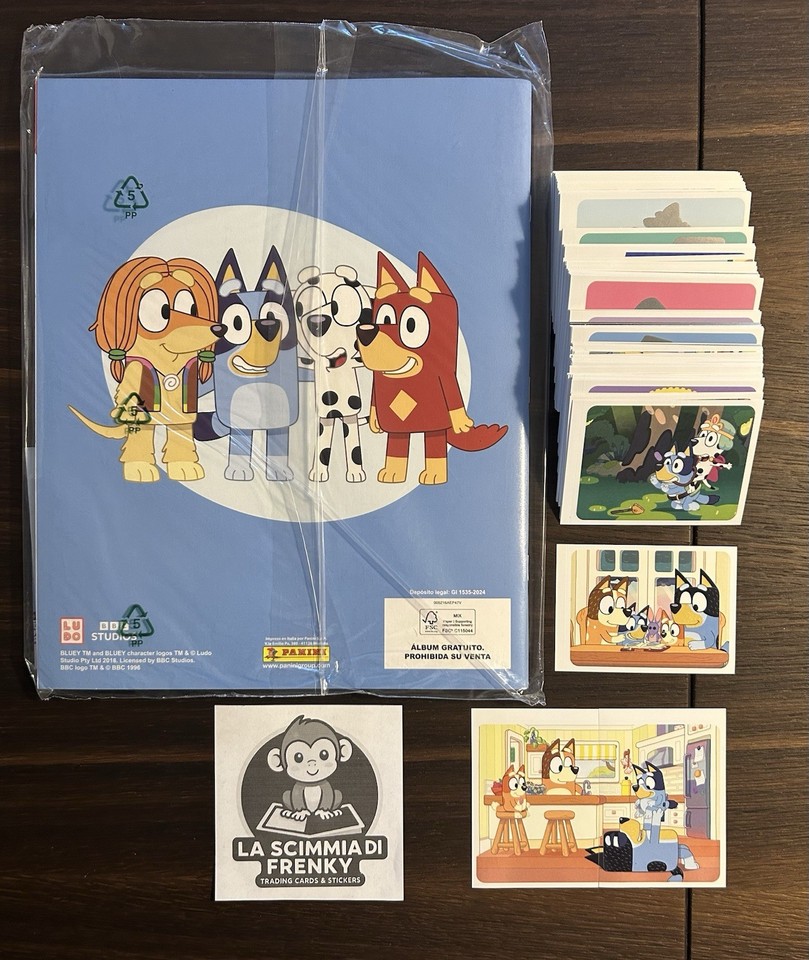 ALBUM STARTER PACK + SET COMPLETO FIGURINE PANINI BLUEY PLAY WITH ...