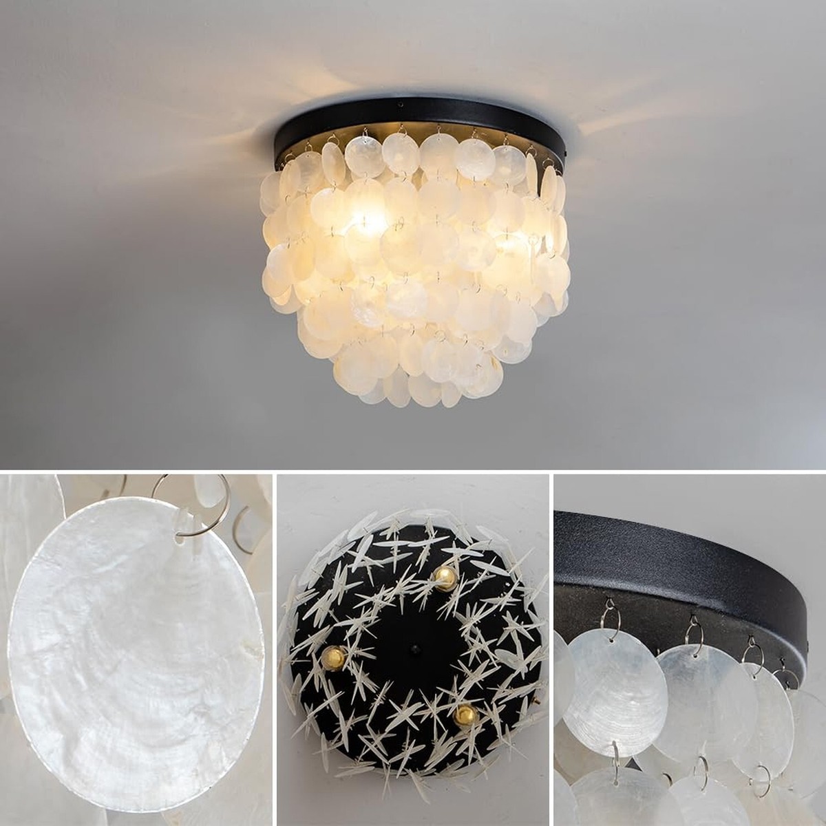 Capiz Ceiling Mount Light Fixture Bailey Street Home 2499 BEL 611279