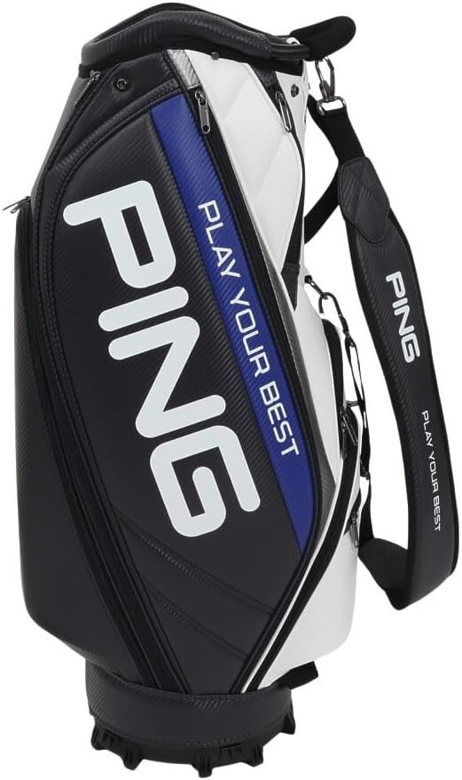 PING Golf Men's Caddy Bag SOFT PU 9.5 x 47 inch 3.2kg Navy White CB ...