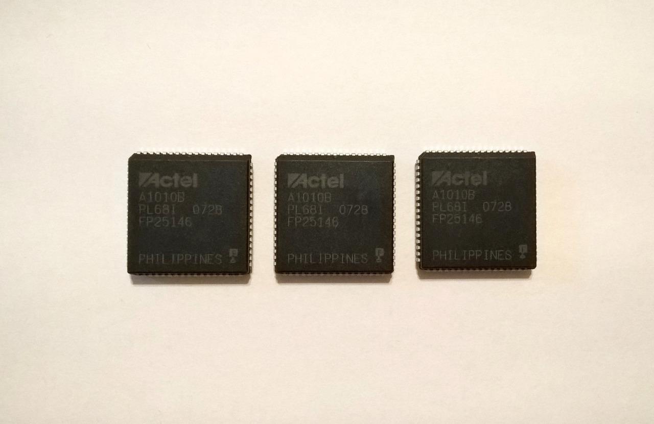 Qty 3 pcs Actel A1010B-PL68I IC FPGA 57 I/O 1200 Gates 68PLCC J-Lead ...