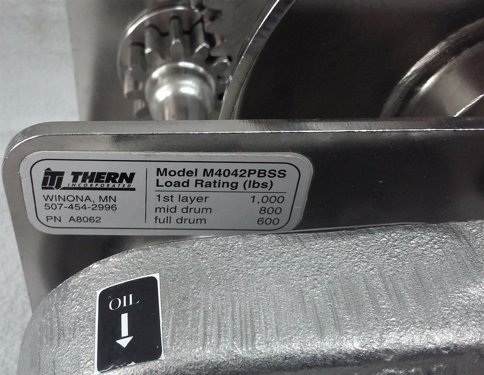 Thern Model M4042PBSS hand winch, spur gear with brake | eBay