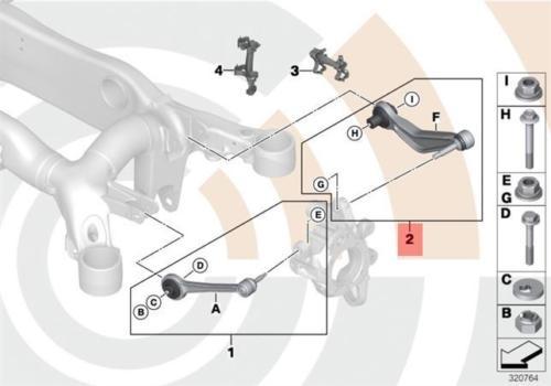 BMW E60 E61 REAR AXLE CONTROL ARM WISHBONE LEFT KIT 2347993 33322347993 ...