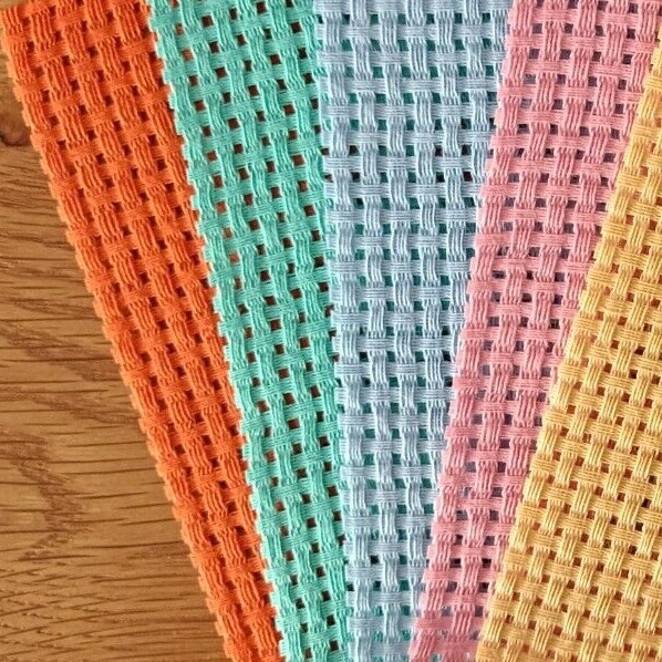 Binca 15cm 6" Squares 6 Colours or Mix 5 Count Cross Stitch Fabric Kids ...