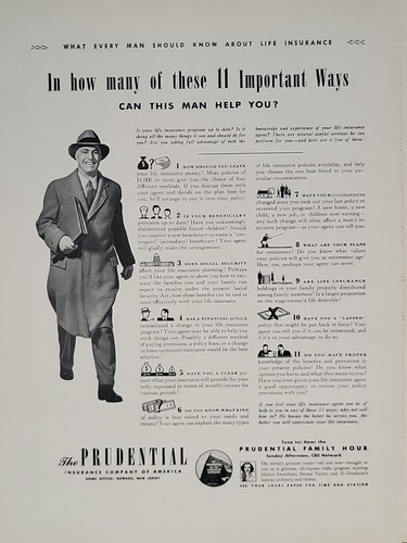 1942 Prudential Insurance Fortune WW2 Print Ad Q1 Eleven Ways Listicle ...