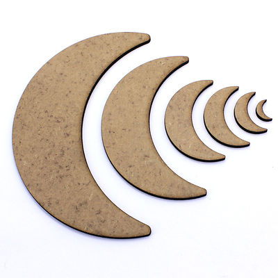 2mm MDF Wooden Half Moon, Craft Shapes, Embellishments, Tags ...
