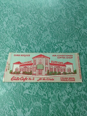 Vintage Matchbook Collectible Ephemera A22 Waco Texas elite Cafe at the ...