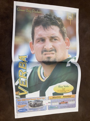 2000 Ross Verba - Green Bay Packers Newspaper Poster Iowa | eBay
