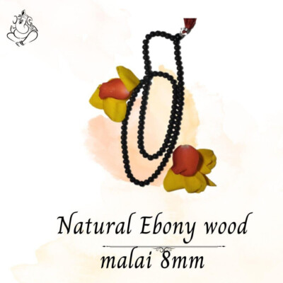 Karungali Malai 8mm Orignal Ebony Mala, Natural Black Ebony Wood Malas ...