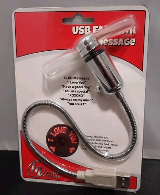 Motion Design~USB Fan With (6) LED Pre-Programmed Messages~New/Sealed ...