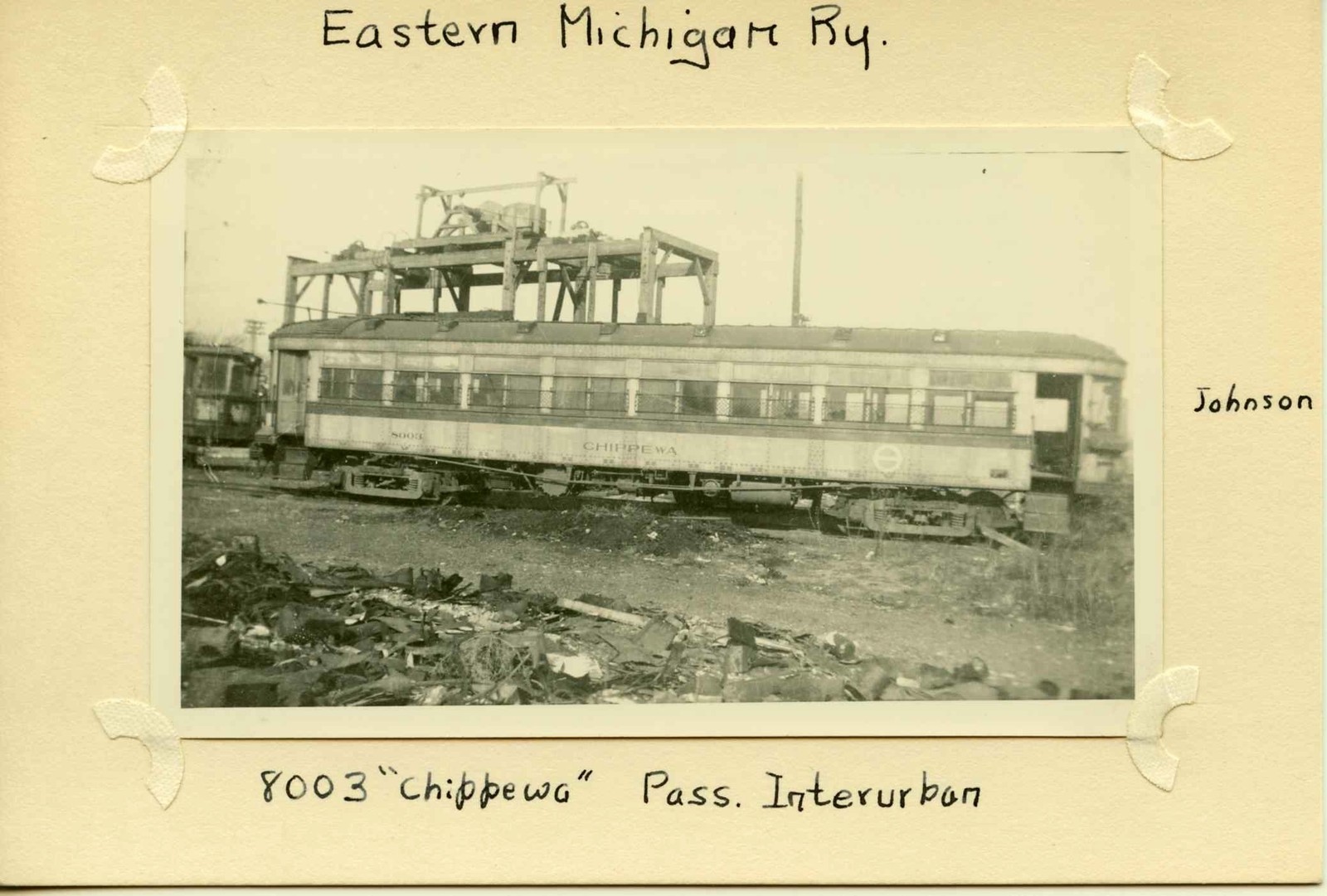 T025 RP 1920/30s? EASTERN MICHIGAN RAILWAY DETROIT MI INTERURBAN #8003 ...