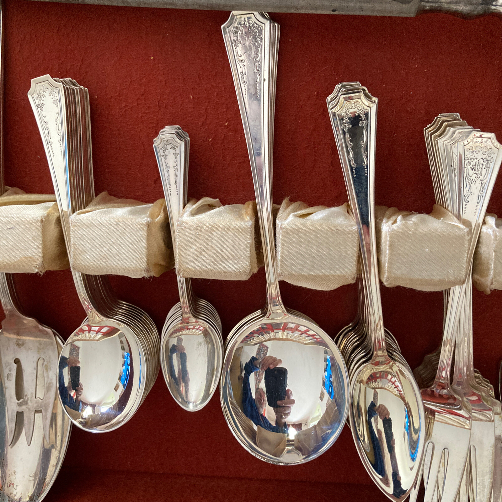 antique 1910 Durgin Gorham Fairfax Engraved 114 pc sterling silver ...