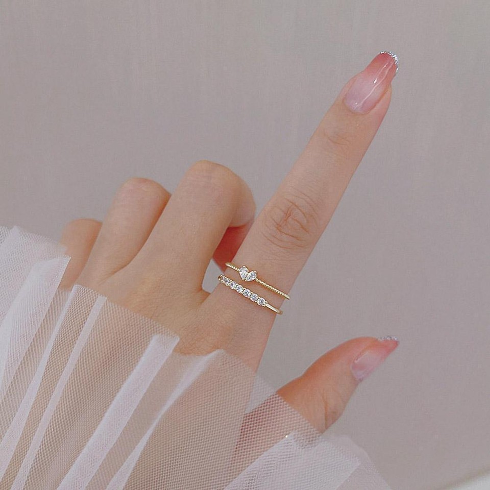 Opening Adjustable Rings Love Jewelry Heart Alloy Rings F4 Lot Shiny ...