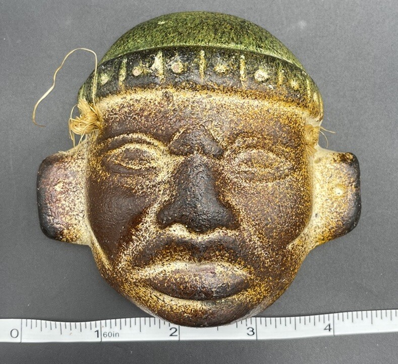 Aztec Mayan Inca Tribe Clay Warrior Mask Wall Art PreOwned | eBay
