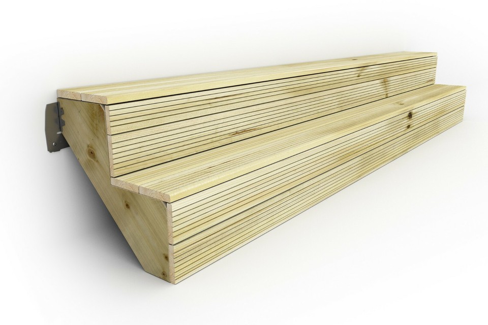 The Complete Stair Stringer Kit 2-12 Steps Treated Garden Decking Steps ...