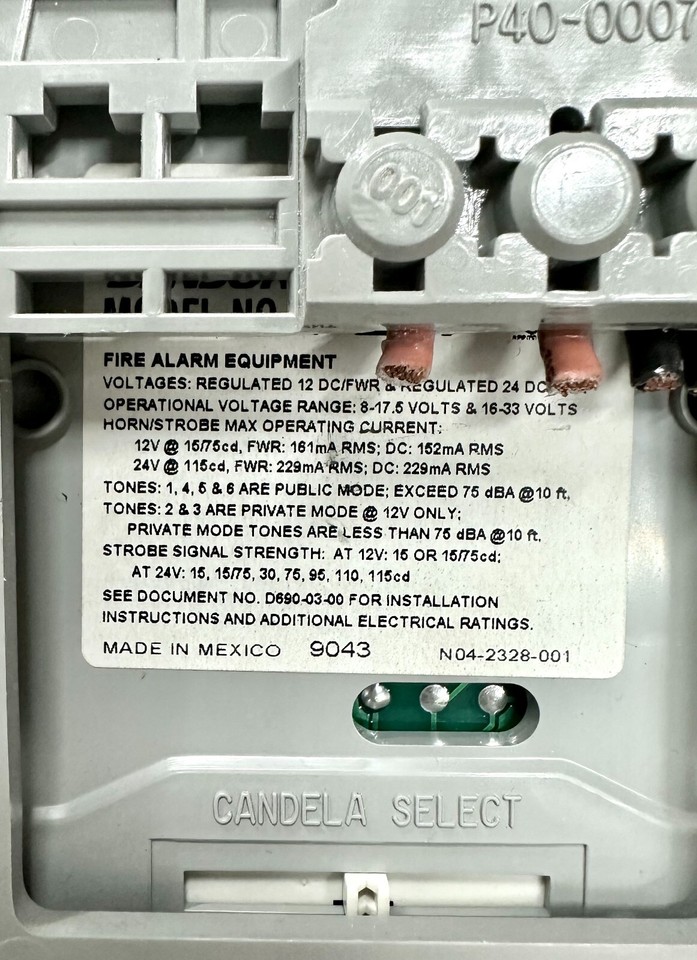 System Sensor P2W Fire Alarm Horn Strobe Wall White | eBay