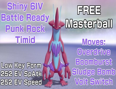 Toxtricity Pokemon Sword and Shield Shiny 6 IV Low Key - Timid - FREE ...