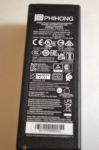Phihong Single Port POE A40-42051 POE33U-1ATE | eBay