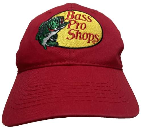 Bass Pro Shops Largemouth Bass Hunting Fishing Red Snapback Baseball ...