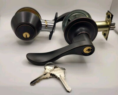 New LSDA Grade 3 Entry Lever And SC DB Combo Set Locks In Oil Rubbed ...