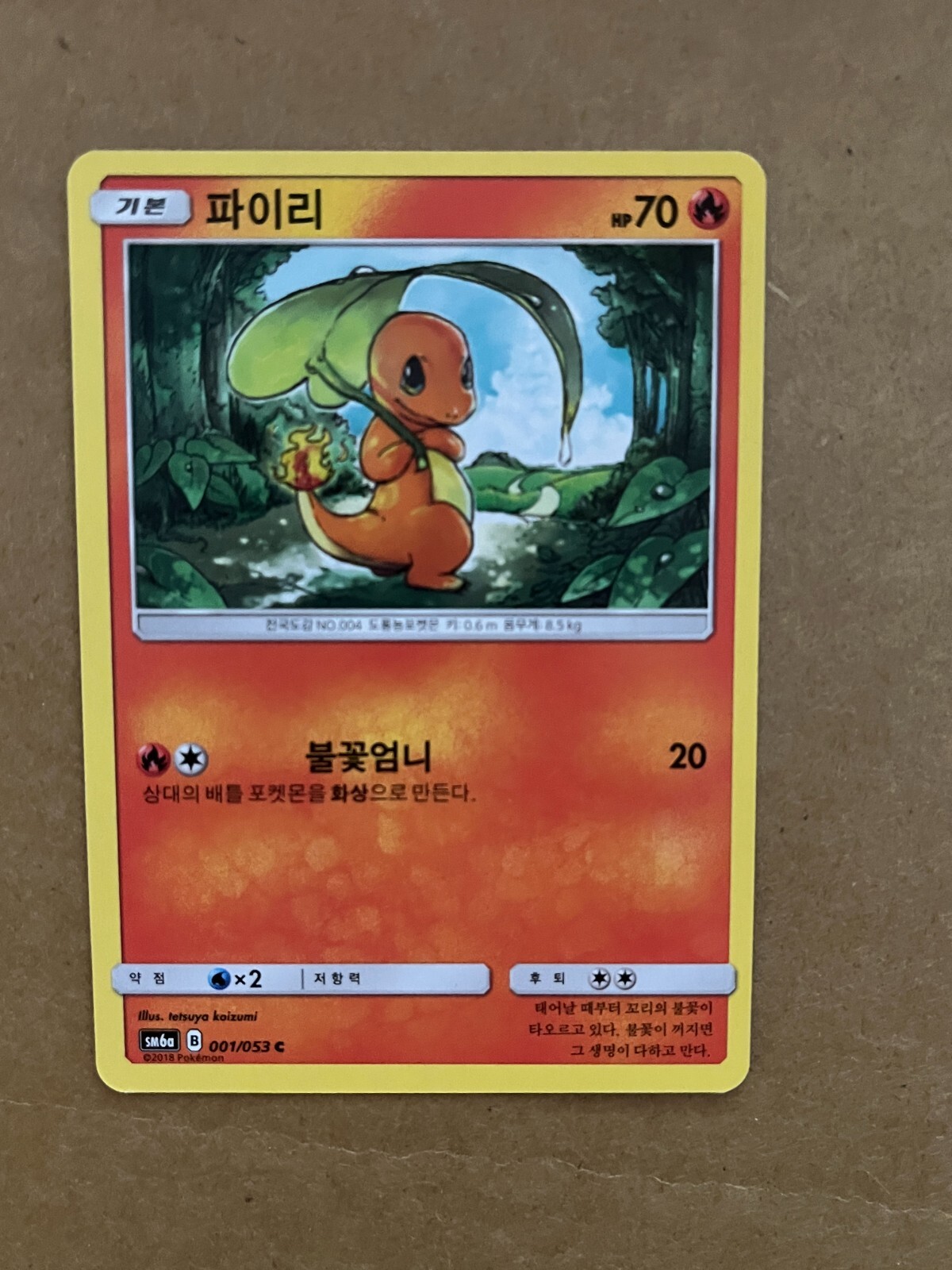 Charmander 001/053 SM6A Korean Pokemon Card MINT CONDITION | eBay