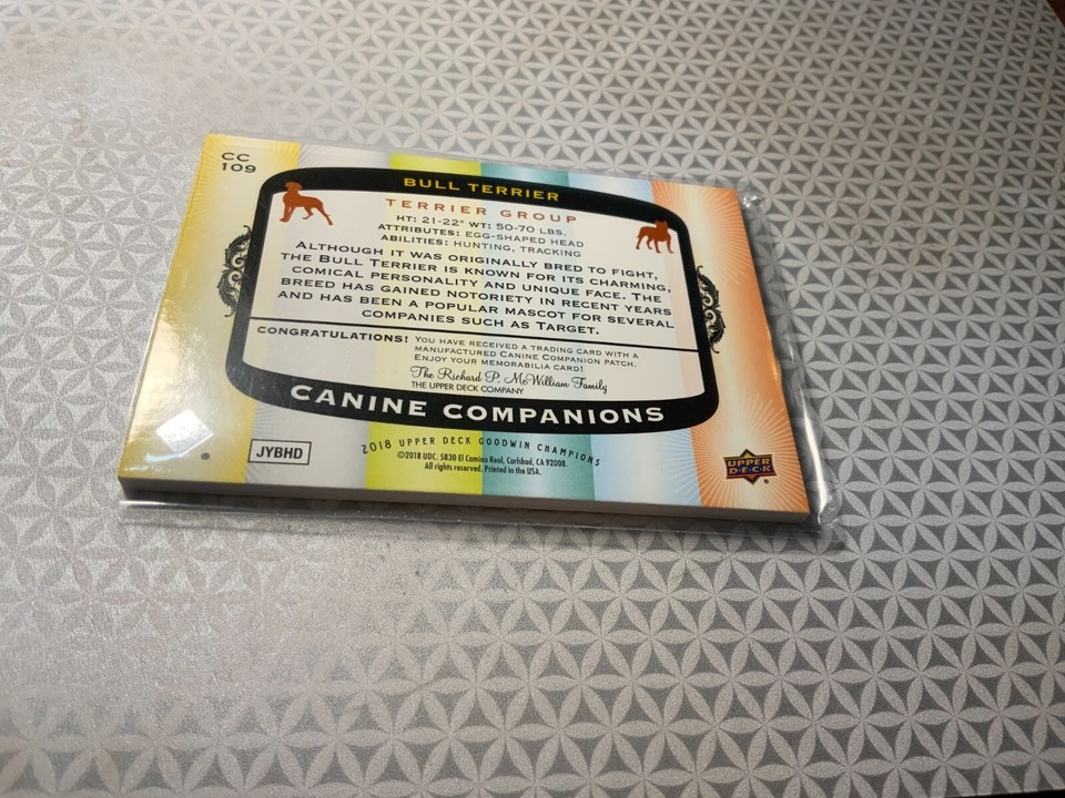 2018 BULL TERRIER GOODWIN CHAMPIONS CANINE COMPANIONS PATCH #CC109 AA30 ...