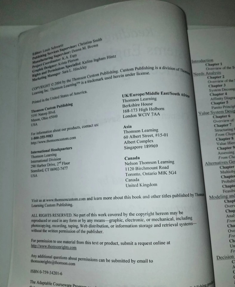 Readings for Systems Engineering & Engineering Management by Editors | eBay