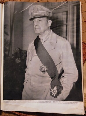 Vintage 1944 WWII Naval General MacArthur Large Print Photo from LIFE ...