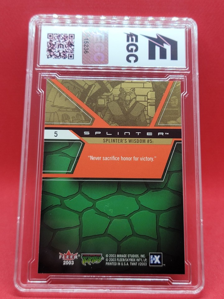 2003 Fleer Teenage Mutant Ninja Turtles Series 1 Splinter #5 Gold EGC ...