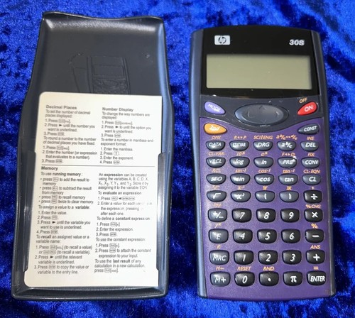 HP Hewlett-Packard 30S Scientific Calculator Purple Colour with Case ...