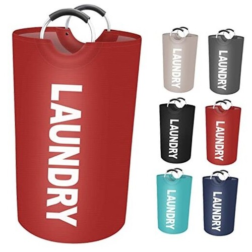 Large Laundry Basket, Freestanding Waterproof Laundry Hamper, 90L Red ...
