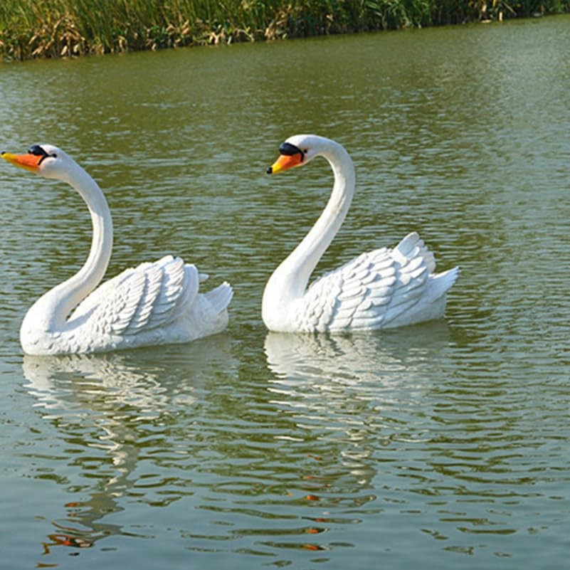 Vivid Floating Swan Figurine Decorative Resin Swan Statue for Pool and ...