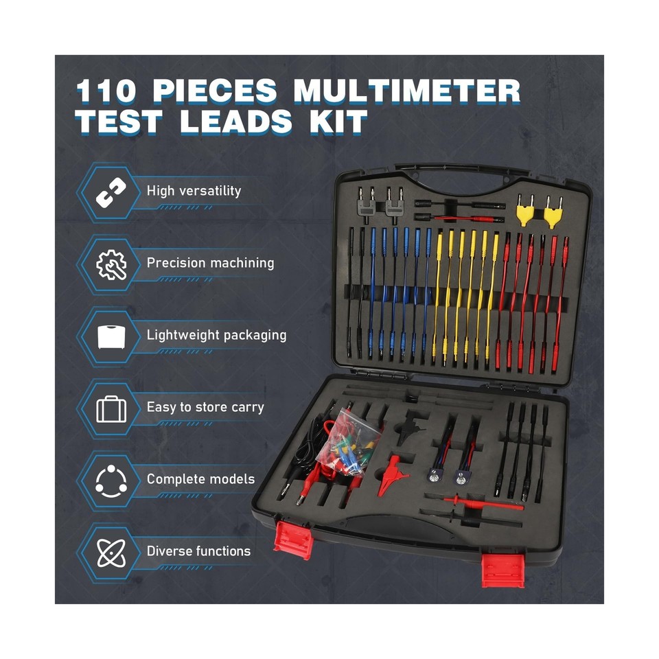 110PCS Automotive Circuit Test Lead Kit, Multimeter Leads Kit,Multi ...