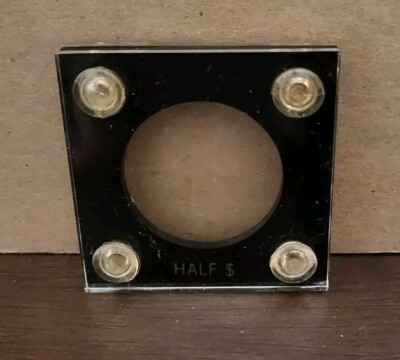 Capital Plastics #144 2" x 2" Acrylic Half Dollar Coin Holder - White ...