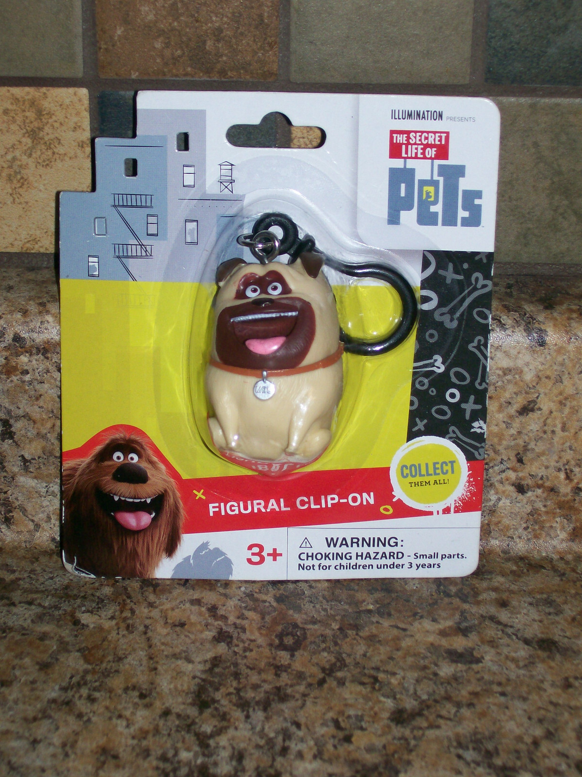 Mel the Pug Dog Key Clip- On Figural - The Secret Life of Pets Toy ...