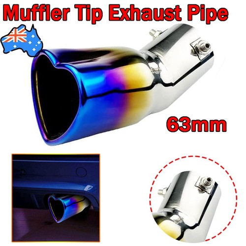 Car Universal 63mm Inlet Curve Heart Shaped Exhaust Tail Muffler Tip ...