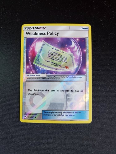 Weakness Policy Trainer - Pokémon Burning Shadows Reverse Holo #126/147 ...