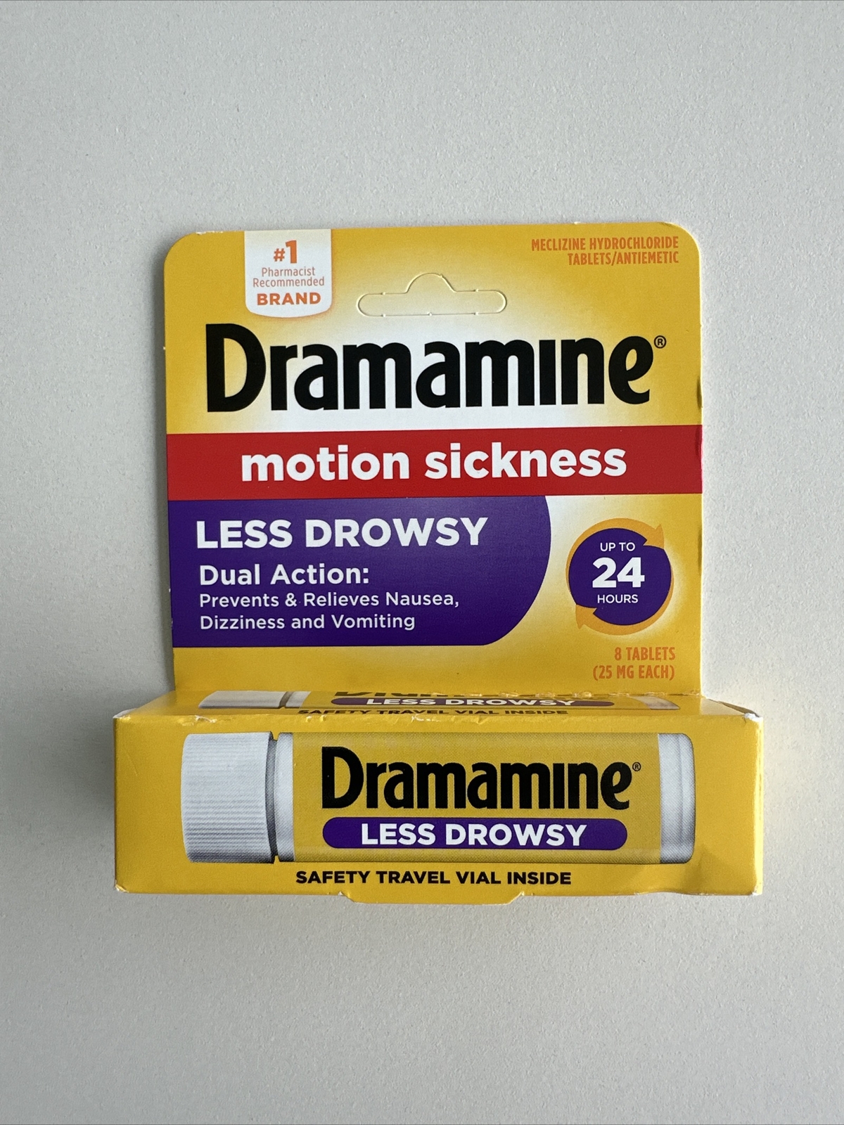 Dramamine Motion Sickness Relief Less Drowsey Formula Tablet - 8 Count ...