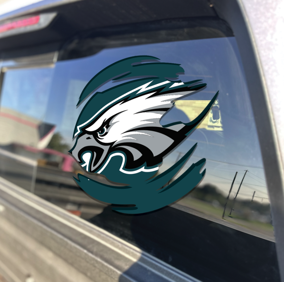 Philadelphia Eagles Distress Scratched Decal Ripped Torn Tattered Vinyl ...