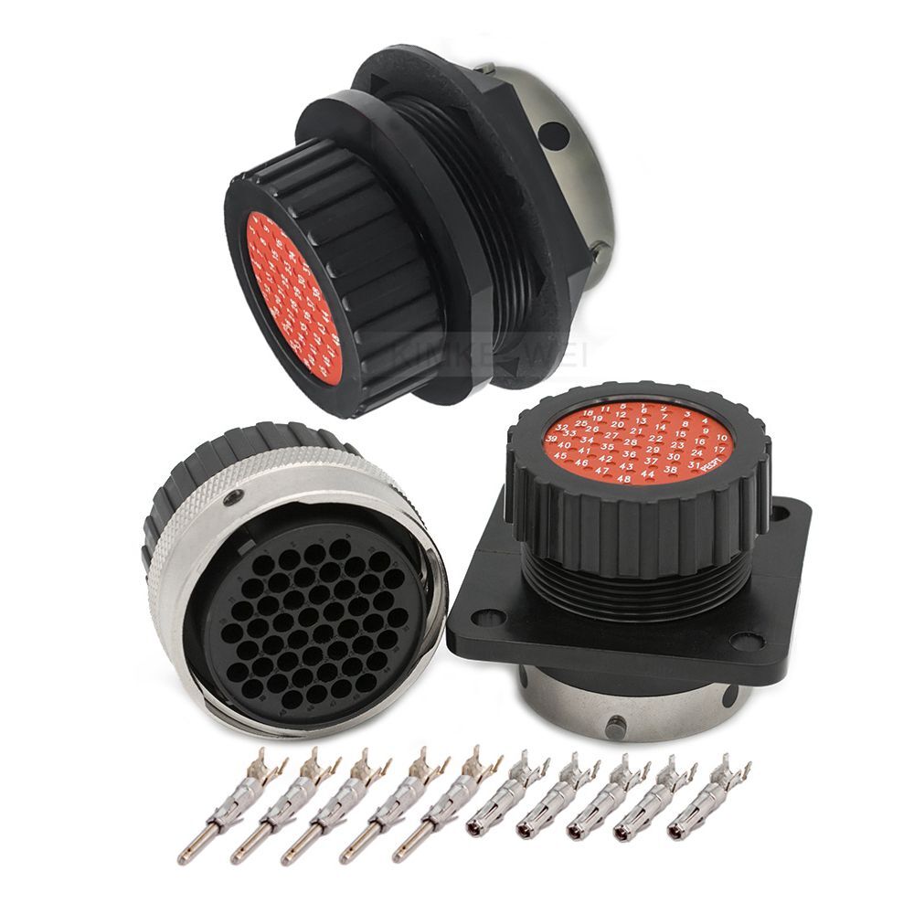 48 Pin ITT Cannon Aviation Circular Male Female Waterproof Connector ...