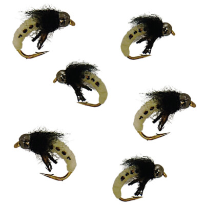 BH Wax Worm - 6 Pc Set - Grub Fly Fishing Flies for Bluegill, Panfish ...